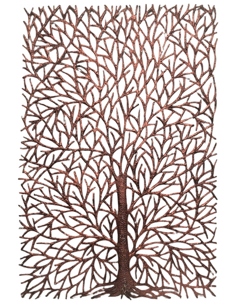 Rectangular Tree of Life in Copper Finish | Zaar Design Center