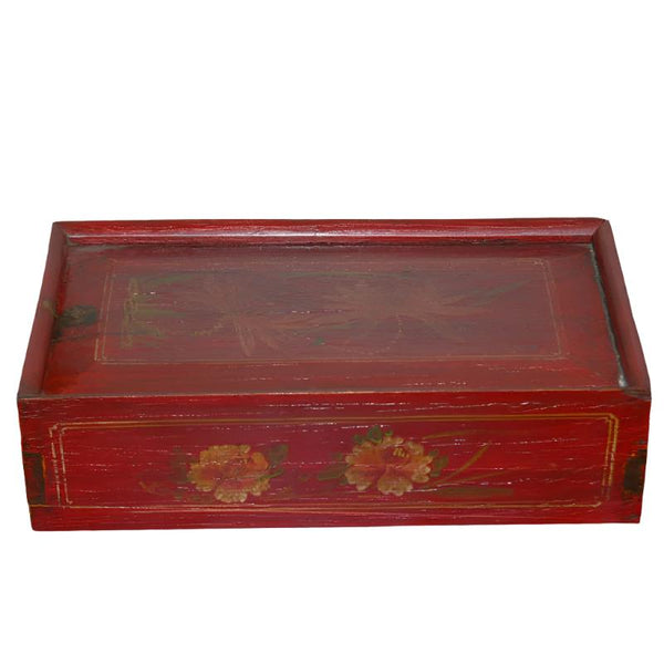 Antique Chinese Red Painted Box | Zaar Design Center